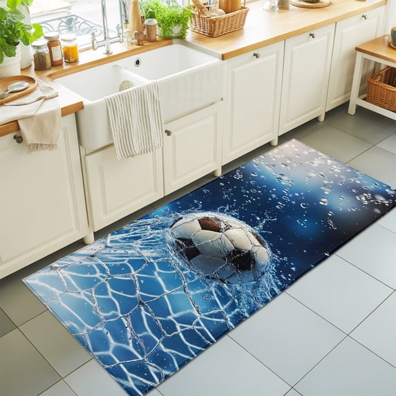 2'x6' Rug Runners for Hallways Kitchen, Soccer Ball Non Slip Entryway ...