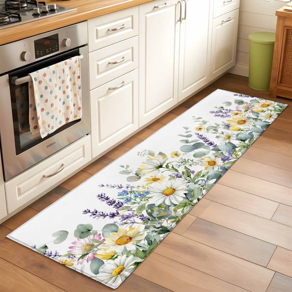 2'x6' Rug Runners for Hallways Kitchen, Spring Daisy Non Slip Entryway ...