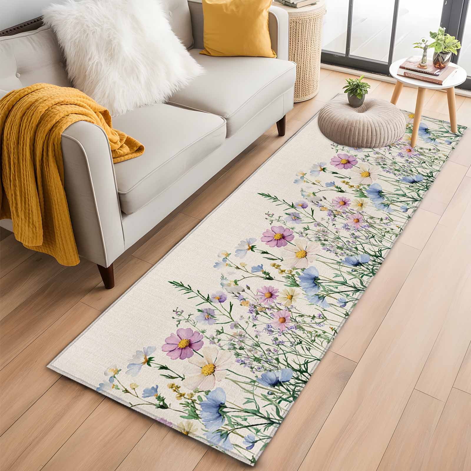 2'x6' Rug Runners for Hallways Kitchen, Spring Floral Non Slip Entryway ...