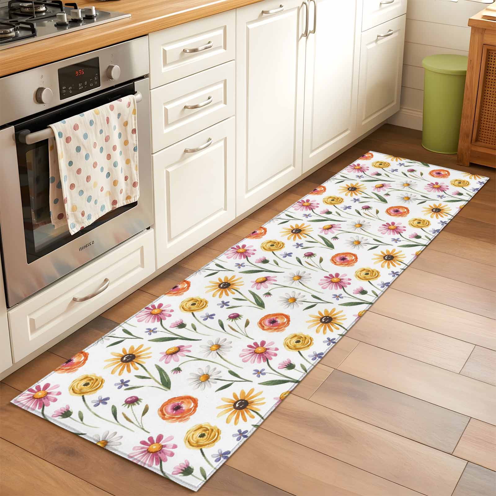 2'x6' Rug Runners for Hallways Kitchen, Spring Floral Non Slip Entryway ...