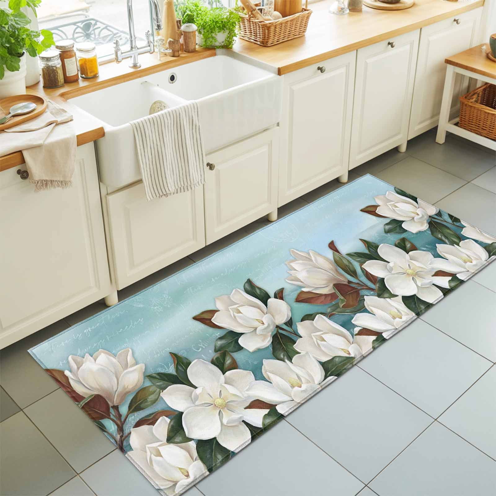 2'x6' Rug Runners for Hallways Kitchen, Spring Flowers Non Slip ...