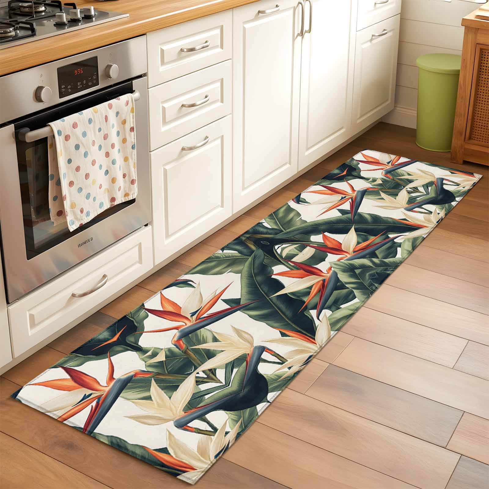2'x6' Rug Runners for Hallways Kitchen, Summer Flowers Leaves Non Slip ...