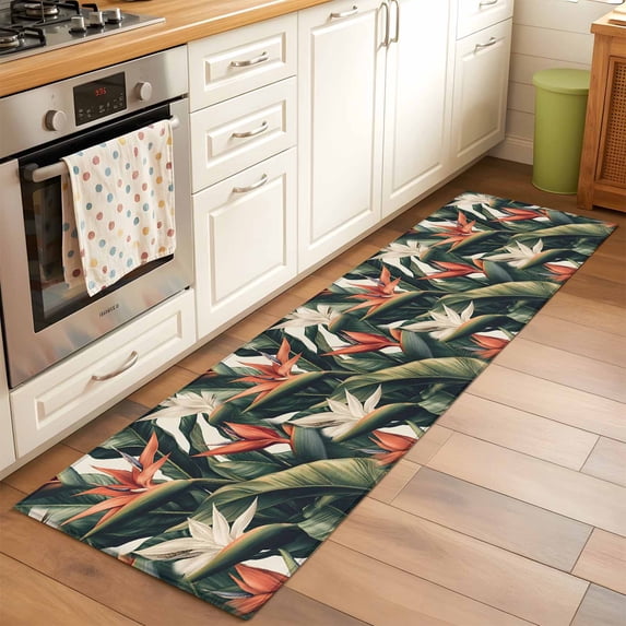 2'x6' Rug Runners for Hallways Kitchen, Summer Green Leaves Non Slip ...