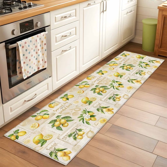 2'x6' Rug Runners for Hallways Kitchen, Summer Lemons Non Slip Entryway ...