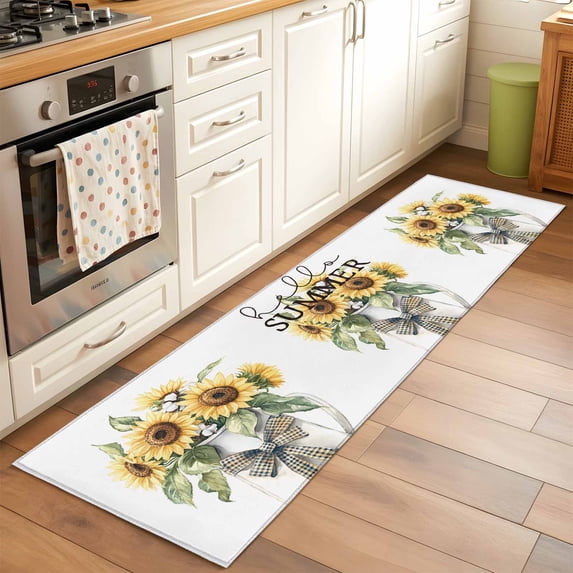 2'x6' Rug Runners for Hallways Kitchen, Summer Sunflowers Non Slip ...