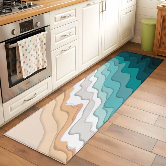 2'x6' Rug Runners for Hallways Kitchen, Teal Green Non Slip Entryway ...