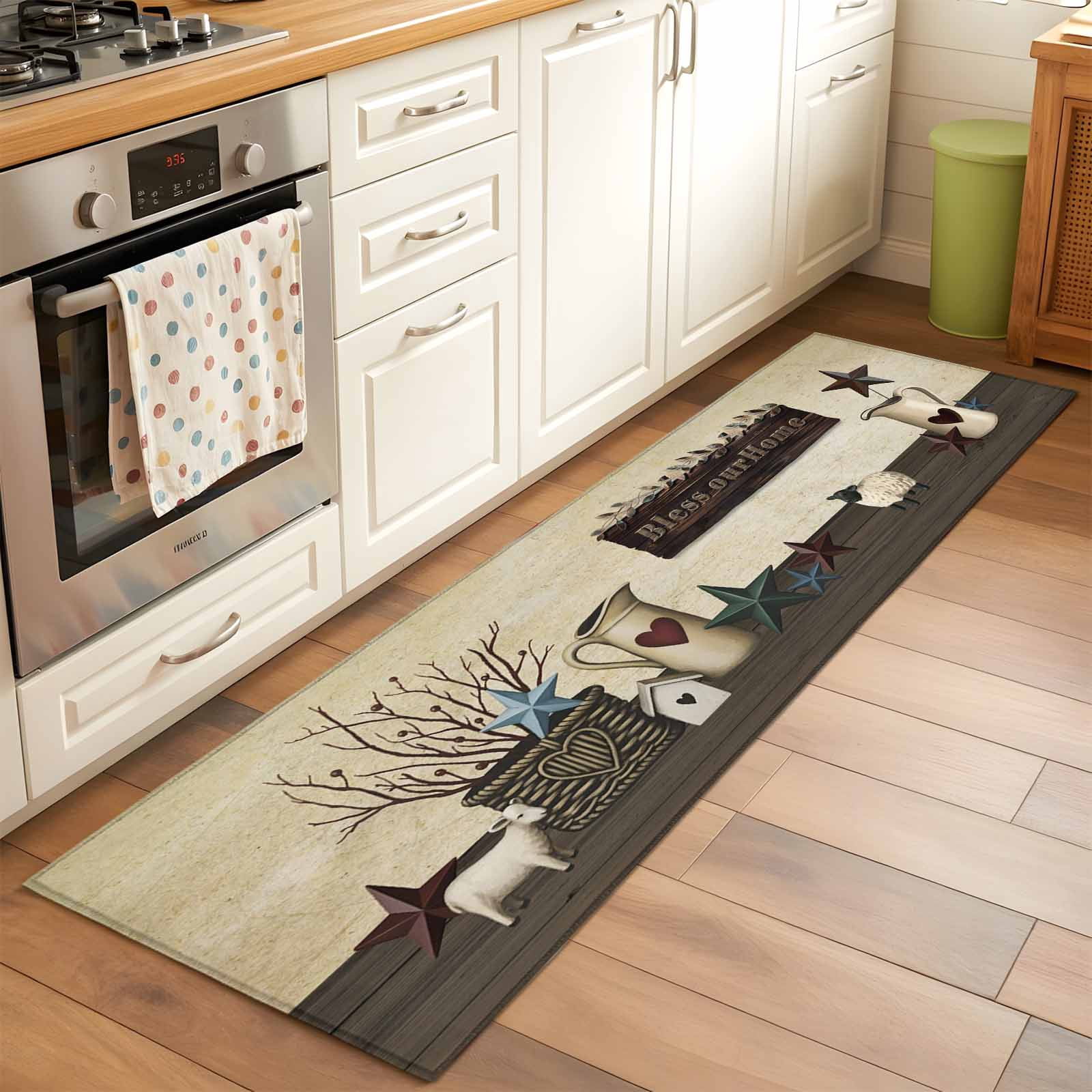 2'x6' Rug Runners for Hallways Kitchen, Texas Stars Vintage Non Slip ...