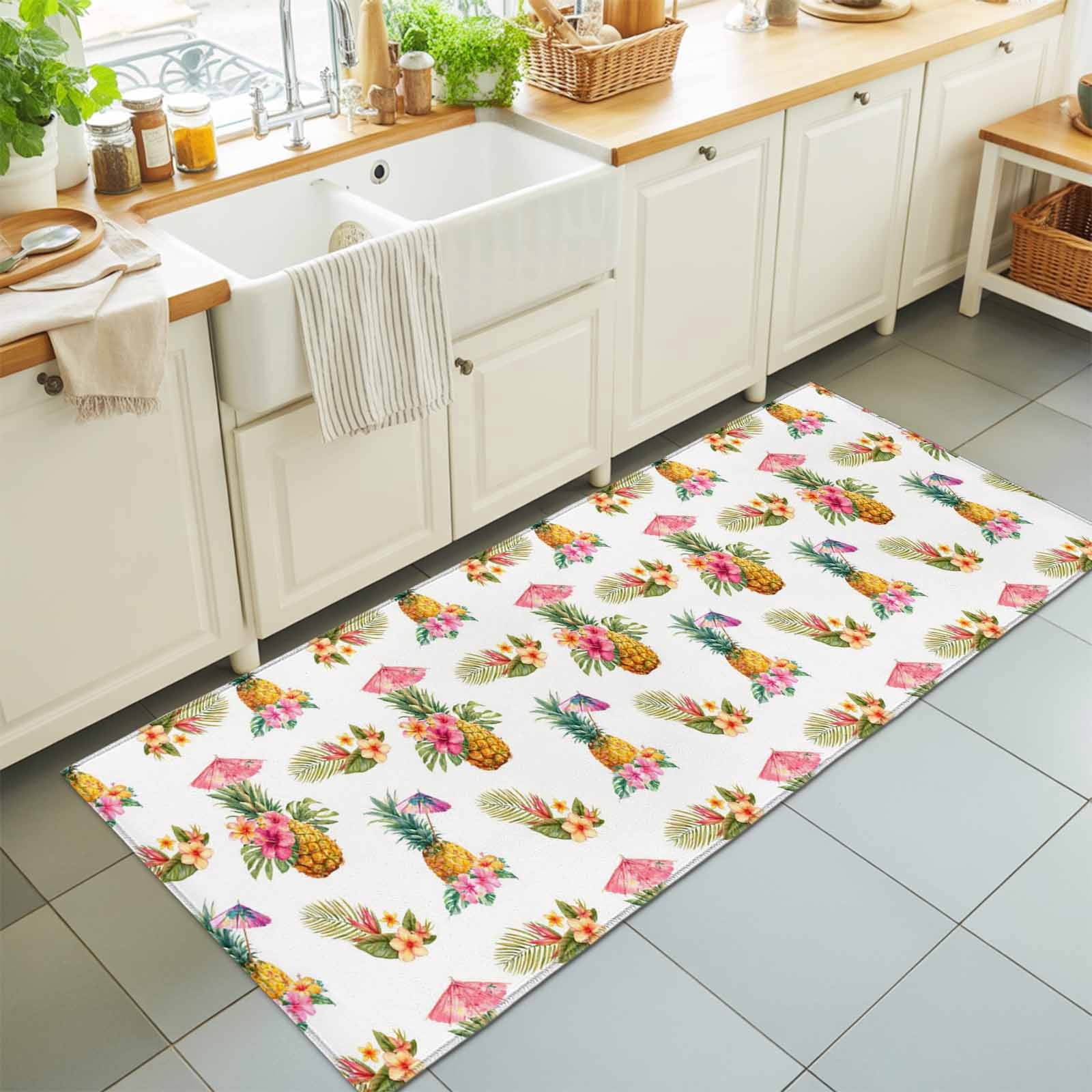 2'x6' Rug Runners for Hallways Kitchen, Tropical Pineapple Non Slip ...