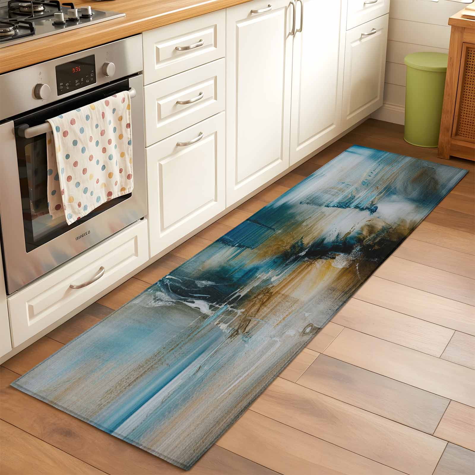 2'x6' Rug Runners for Hallways Kitchen, Turquoise Gradient Non Slip ...