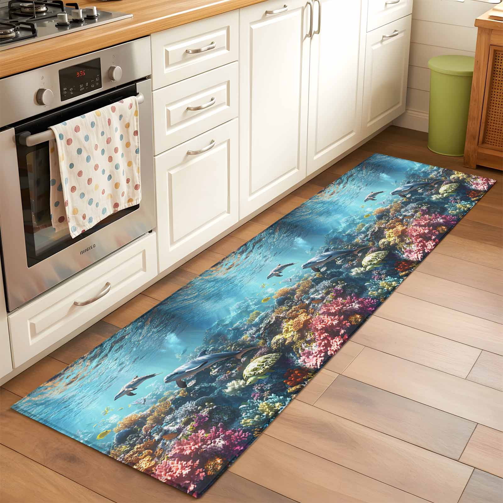 2'x6' Rug Runners for Hallways Kitchen, Underwater Animals Non Slip ...