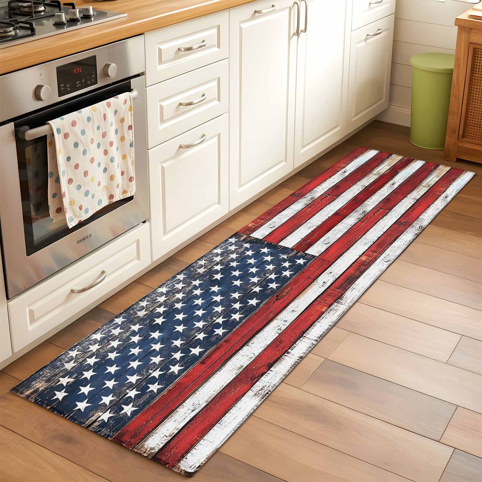 2'x6' Rug Runners for Hallways Kitchen, Vintage American Flag Non Slip ...