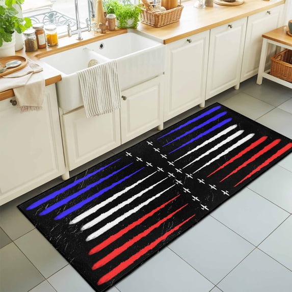 2'x6' Rug Runners for Hallways Kitchen, Vintage Black Striped Non Slip ...