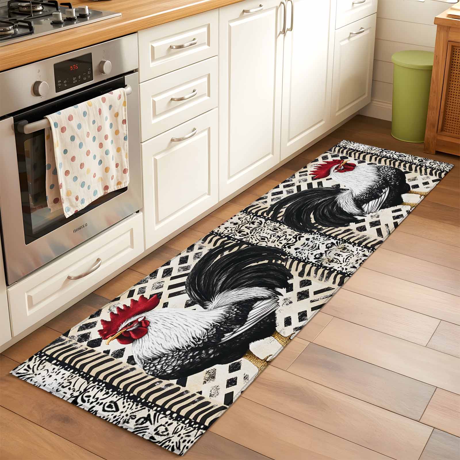 2'x6' Rug Runners for Hallways Kitchen, Vintage Rooster Non Slip ...
