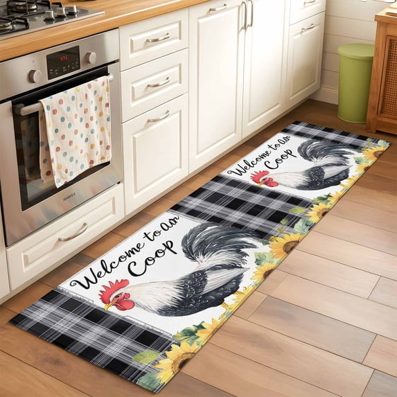2'x6' Rug Runners for Hallways Kitchen, Vintage Rooster Non Slip ...