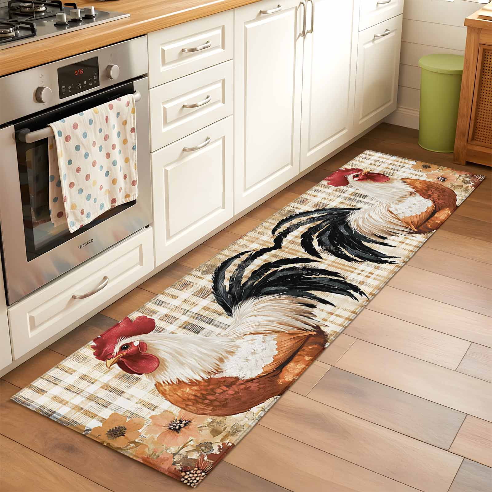 2'x6' Rug Runners for Hallways Kitchen, Vintage Rooster Non Slip ...