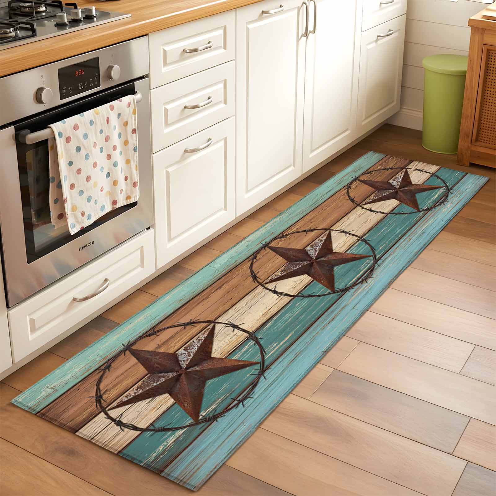 2'x6' Rug Runners for Hallways Kitchen, Vintage Teal Non Slip Entryway ...