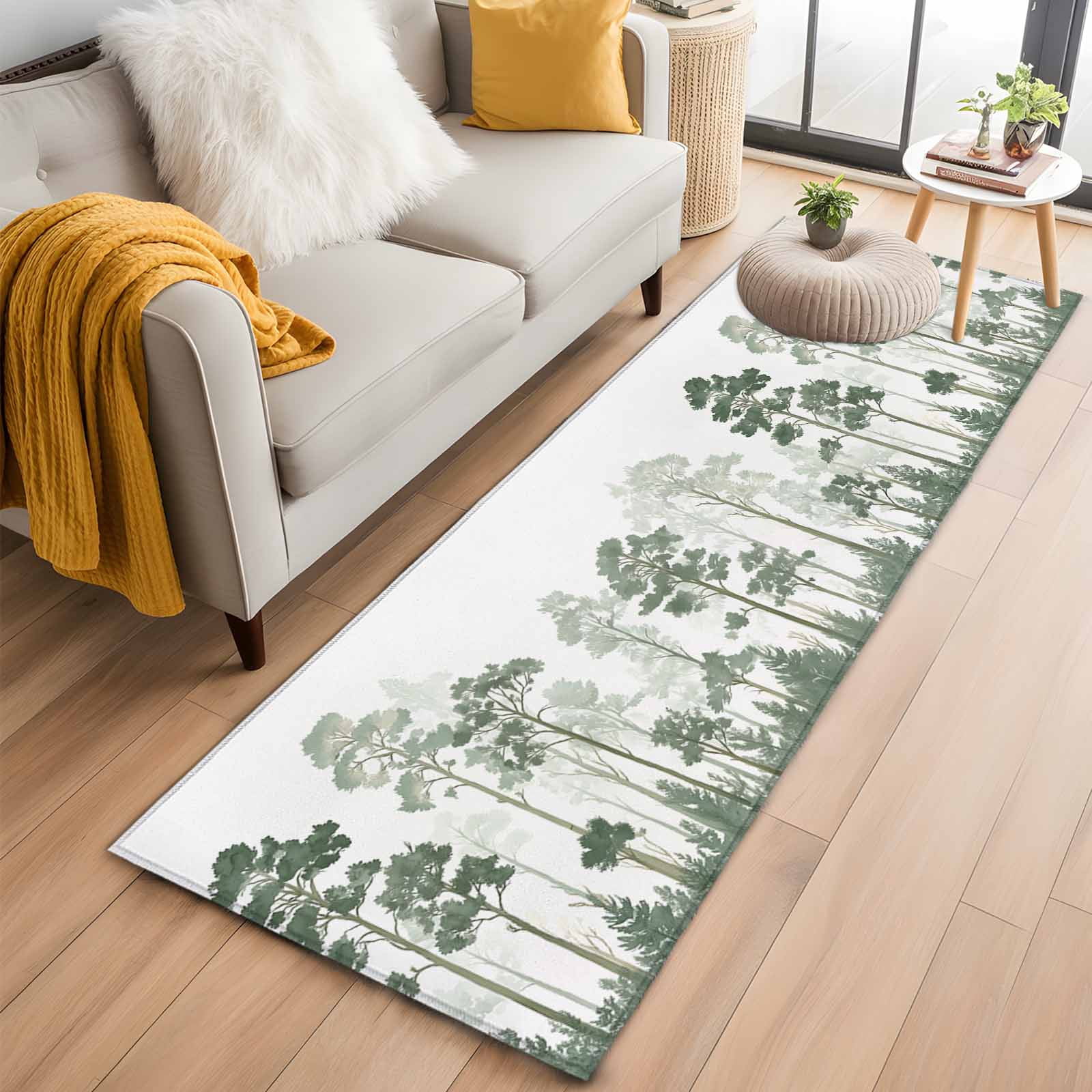 2'x6' Rug Runners for Hallways Kitchen, Watercolor Green Non Slip ...