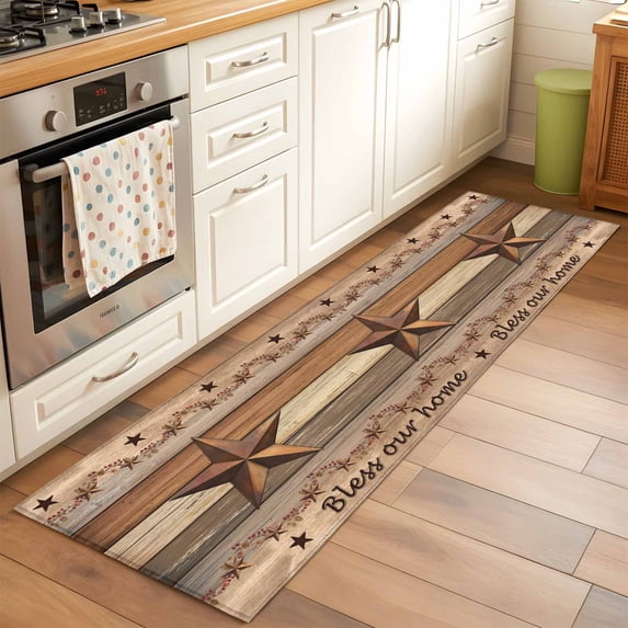 2'x6' Rug Runners for Hallways Kitchen, Western Texas Star Retro Non ...