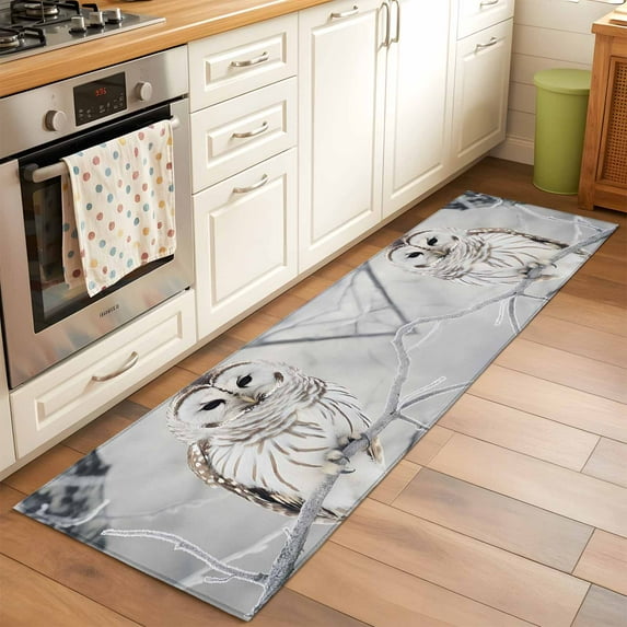 2'x6' Rug Runners for Hallways Kitchen, White Owl Non Slip Entryway ...