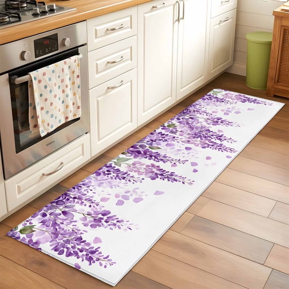 2'x6' Rug Runners for Hallways Kitchen, Wisteria Flowers Non Slip ...