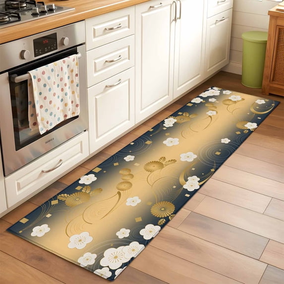 2'x6' Rug Runners for Hallways Kitchen, Yellow Flower Non Slip Entryway ...