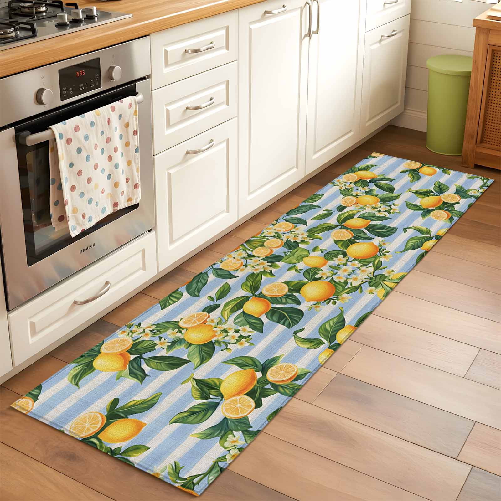 2'x6' Rug Runners for Hallways Kitchen, Yellow Lemon Non Slip Entryway ...