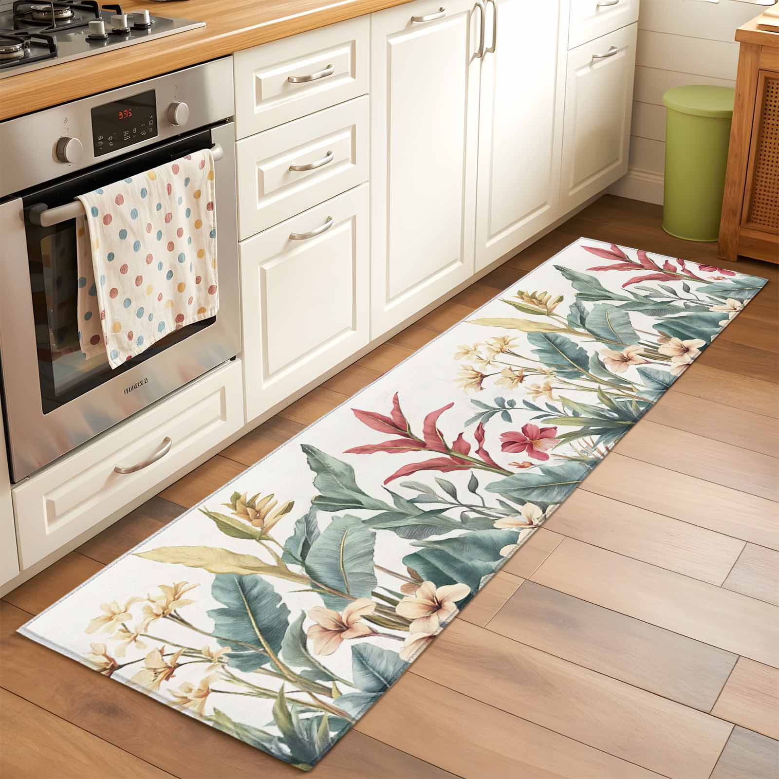 2'x6' Rug Runners for Hallways Kitchen, Yellow Red Floral Non Slip ...
