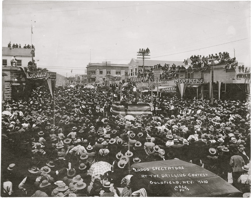 20 000 Spectators At The Drilling Contest Goldfield Nevada Poster Print ...