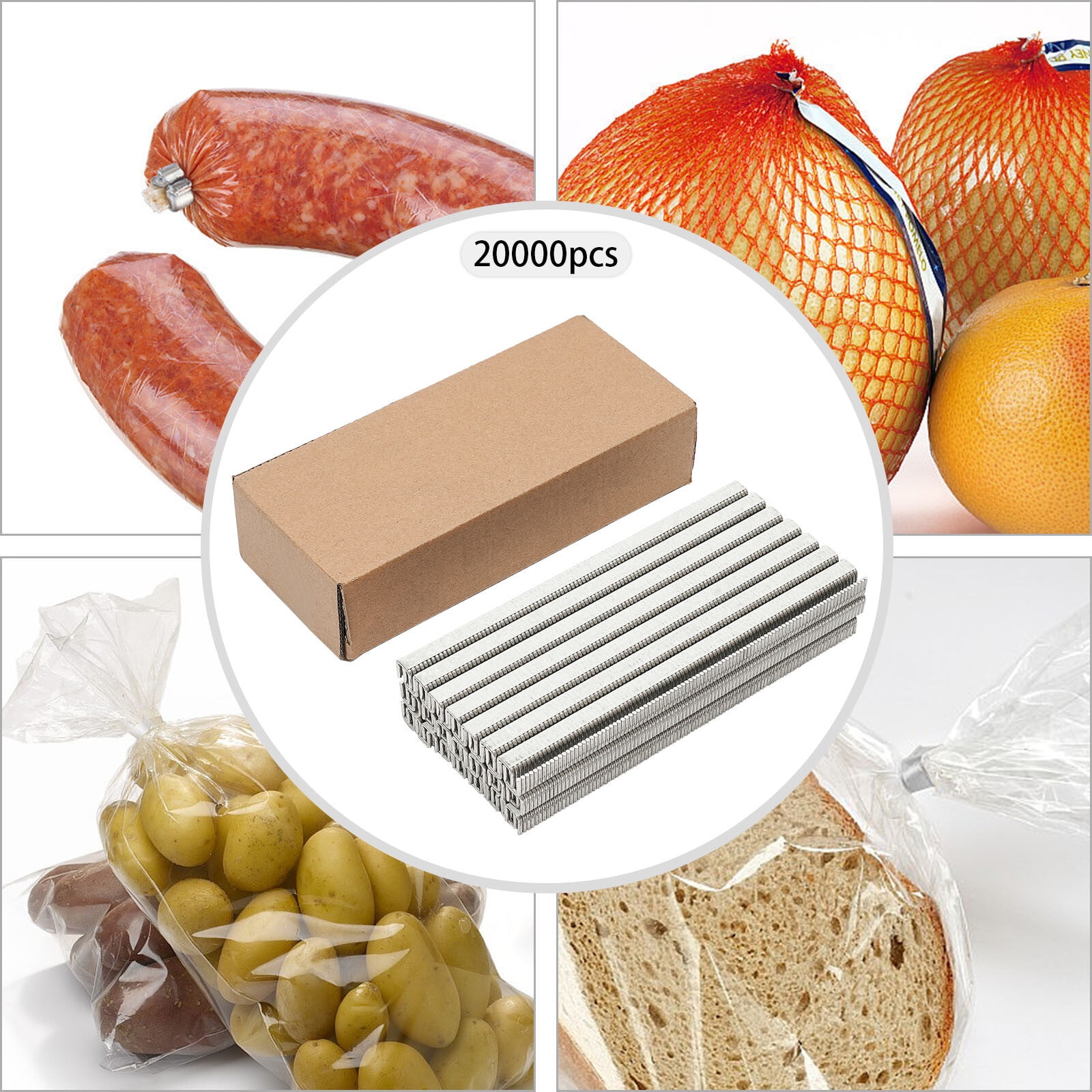 20,000 U-Shaped Aluminum Clips for Sausage Clipping Machine, Food ...