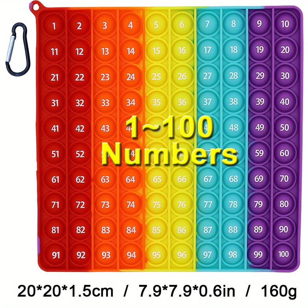 20.07cm/7.9in 1~100 Numbers Push Pop Bubble Fidget Sensory Educational ...