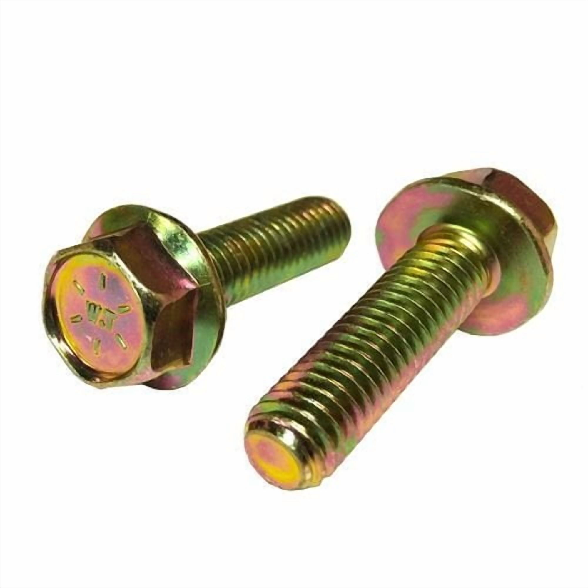 (20) 1/4-20x3/4 Grade 8 Hex Flange Bolts Frame Cap Screws Zinc Yellow ...