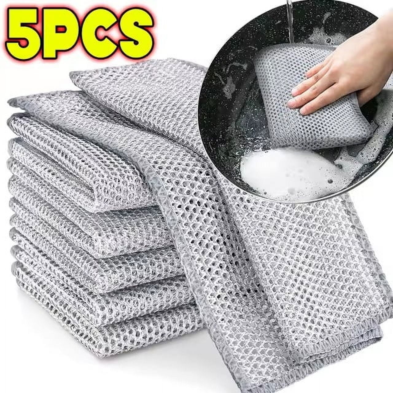 20//10/5pcs Magic Cleaning Cloth Thickened Metal Steel Wire Rags ...