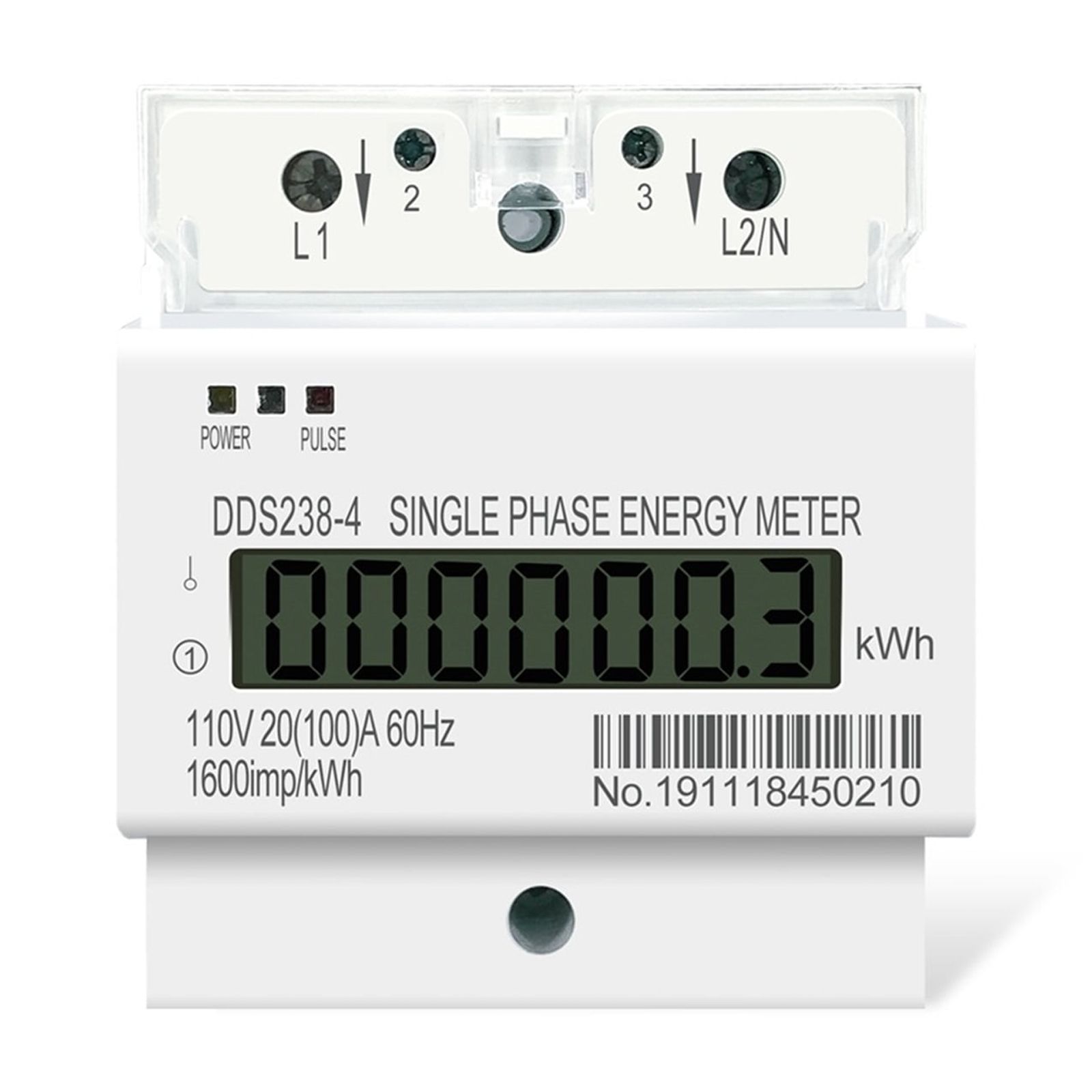 20(100)A Single Phase Din Rail KWH Watt Hour Din-rail Energy Meter LCD ...