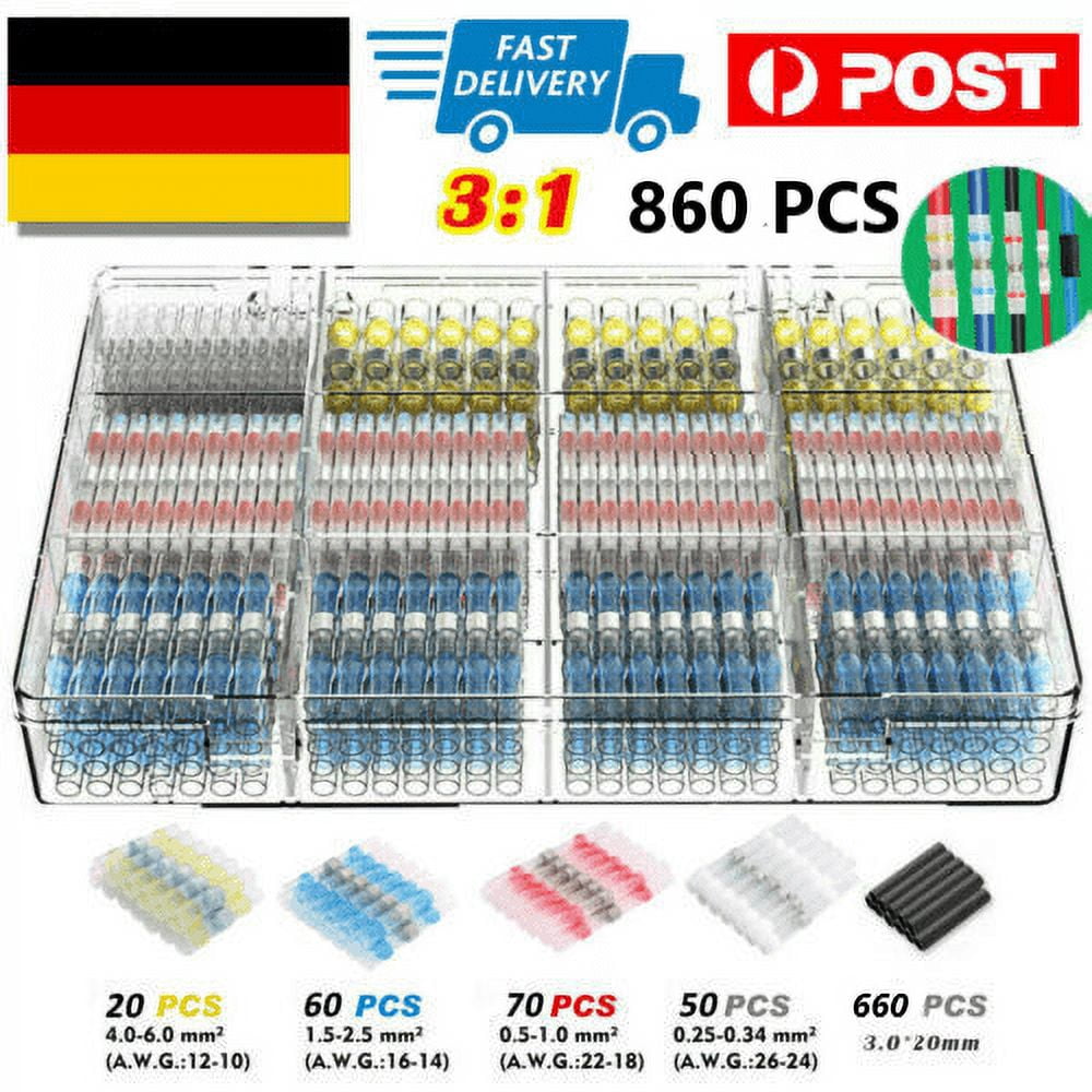 20-1000 X Solder Connectors, Heat Shrink Connectors, Assortment, Butt ...