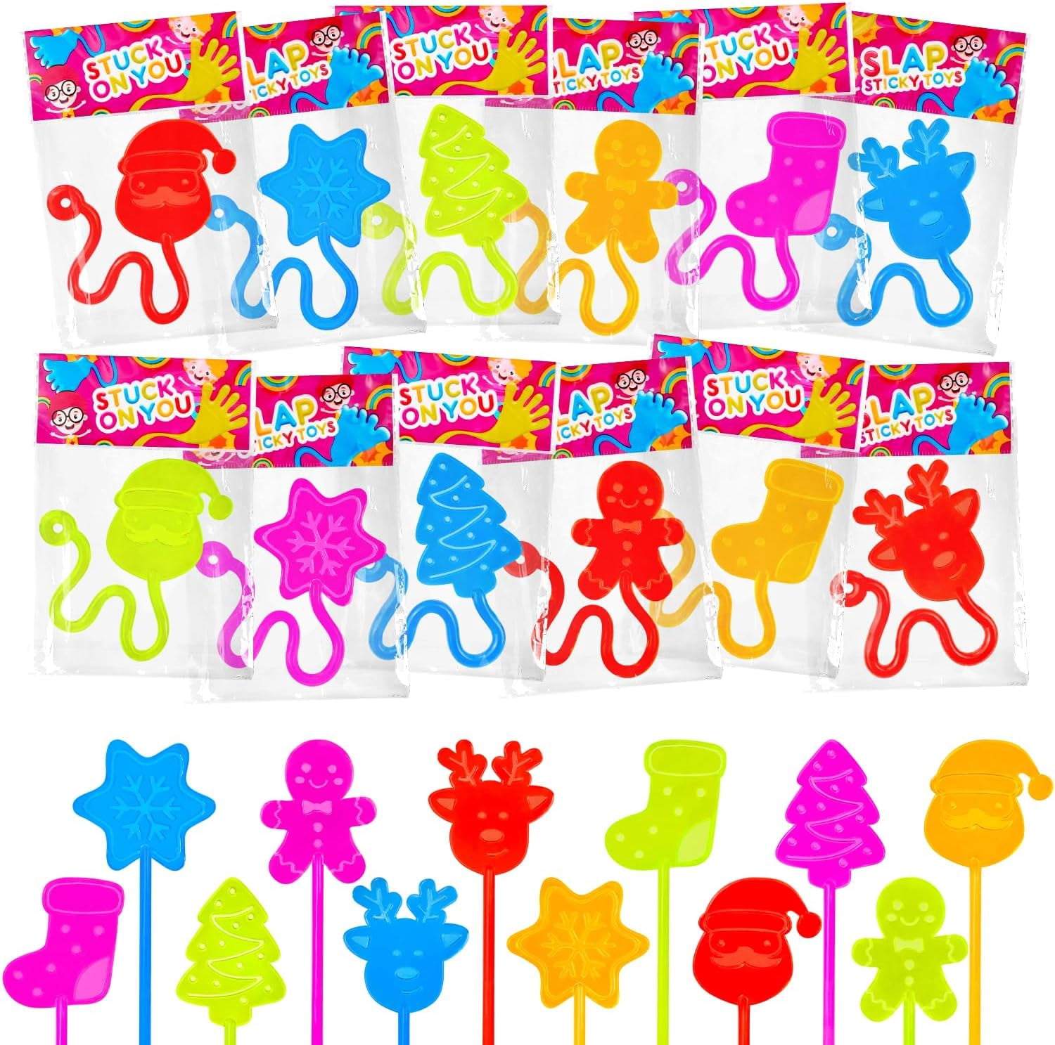 20-100Pcs Christmas Sticky Hands Kids Party Favors Xmas Stocking ...