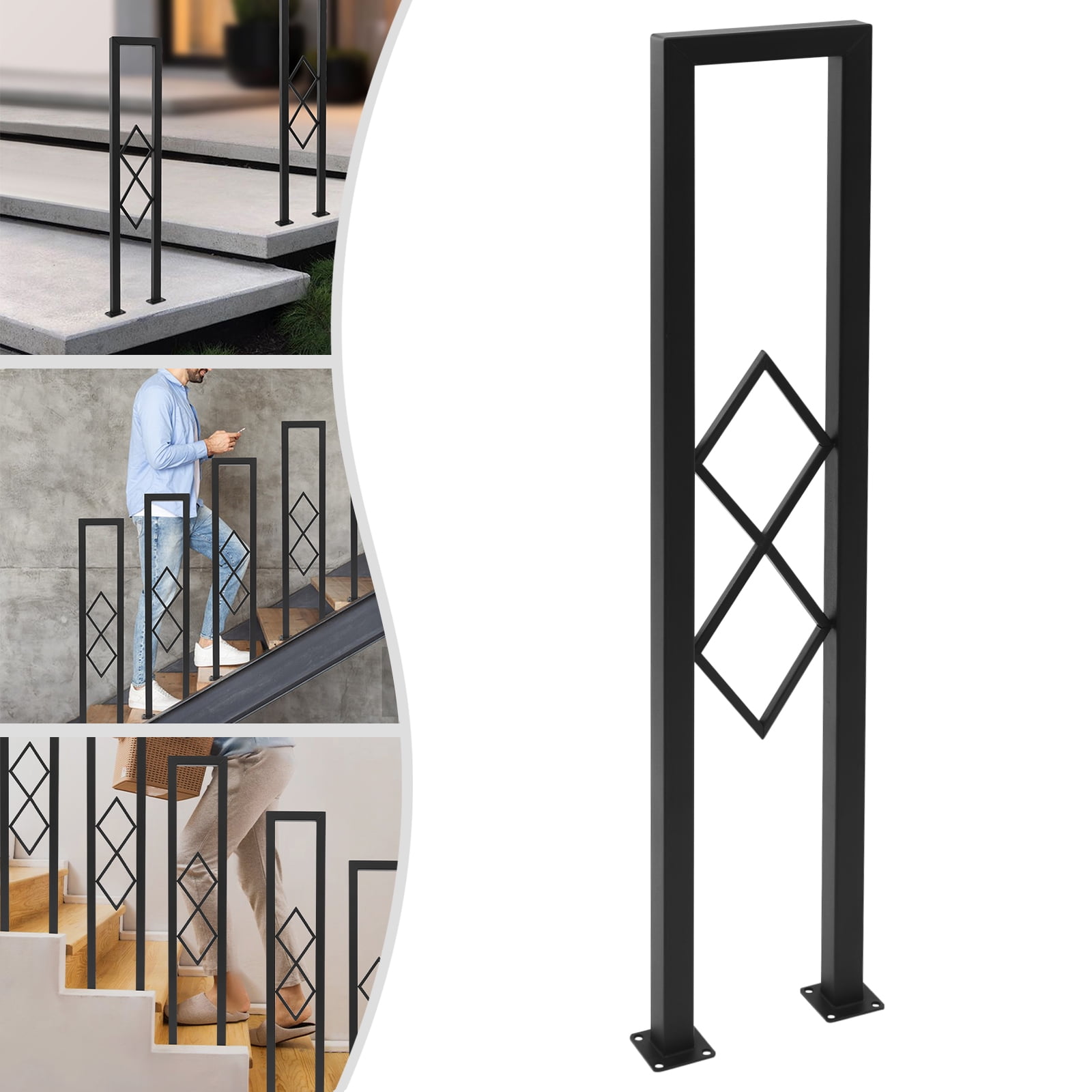 20*100cm Stair Handrail Stair Support Pole U-Shaped Stair Railing ...