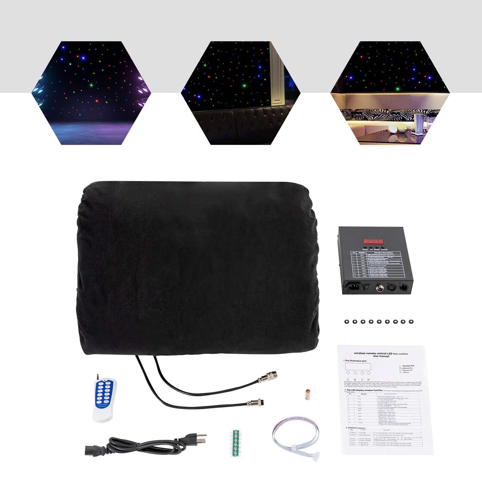 20*10ft LED Star Curtain Backdrop Light LED Stage Drape Starry Sky ...