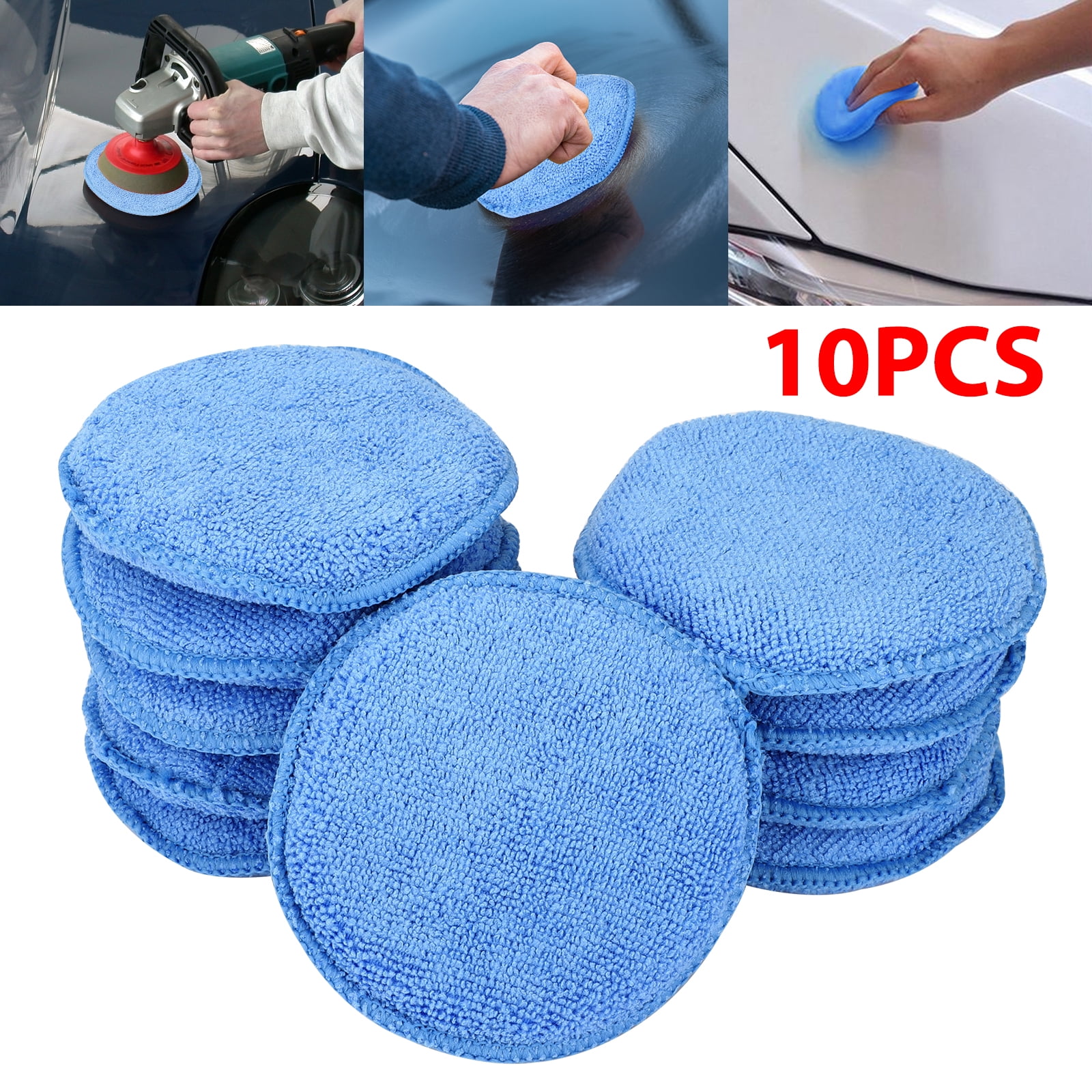20/10x 5" Microfiber Foam Sponge Applicator Pads Car Buffing Polish Wax ...