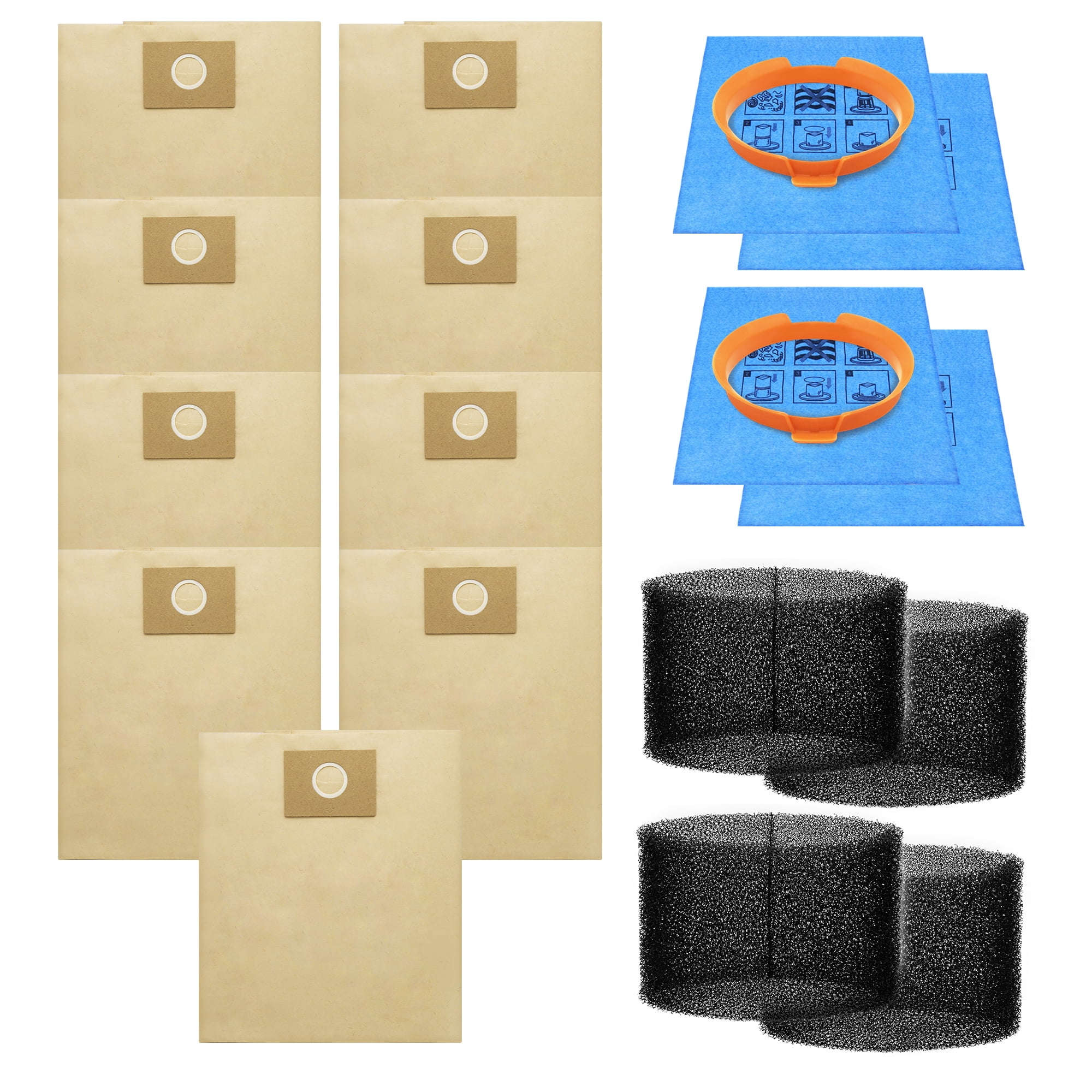 20-1100N Cloth Filter & 20-1200A Foam Filter 4-Pack ,Clamp 2-Pack,25 ...