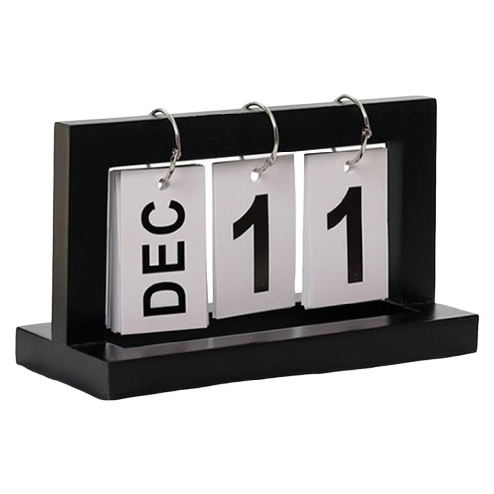 20*12cm Solid Wood Desktop Calendar With Metal Iron Ring Wooden ...