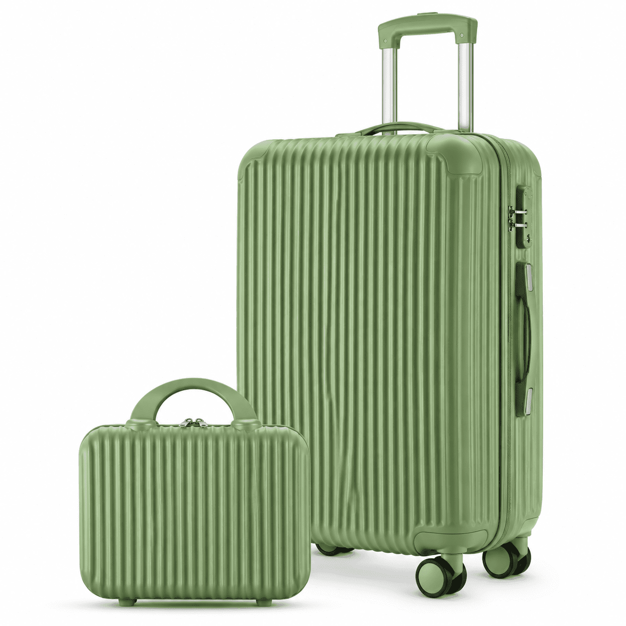 2-Piece Carry-on Luggage Set, ABS/PC Hard Shell, Lightweight & Durable ...