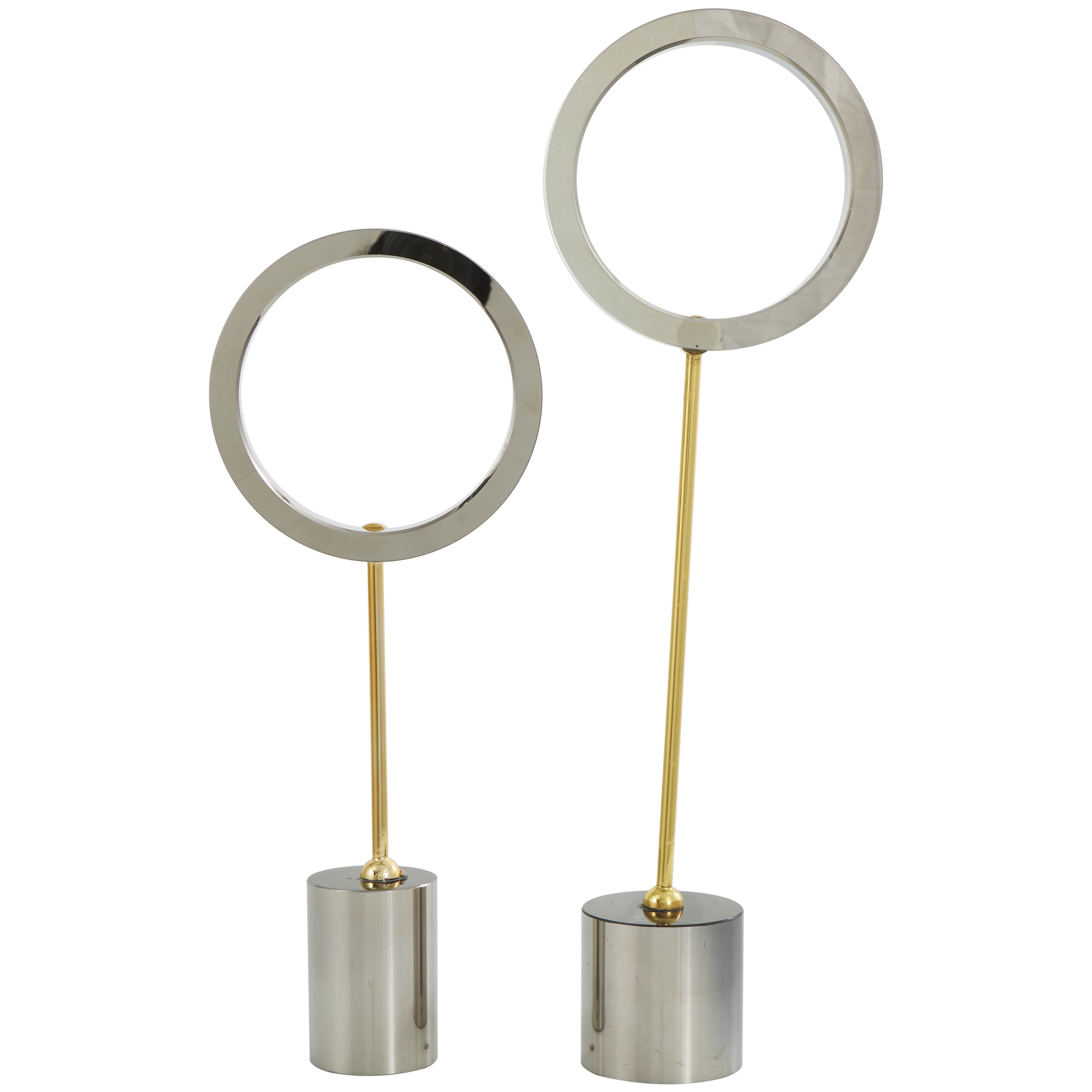 DecMode Silver Glass Round Hoop Geometric Sculpture - Walmart.com