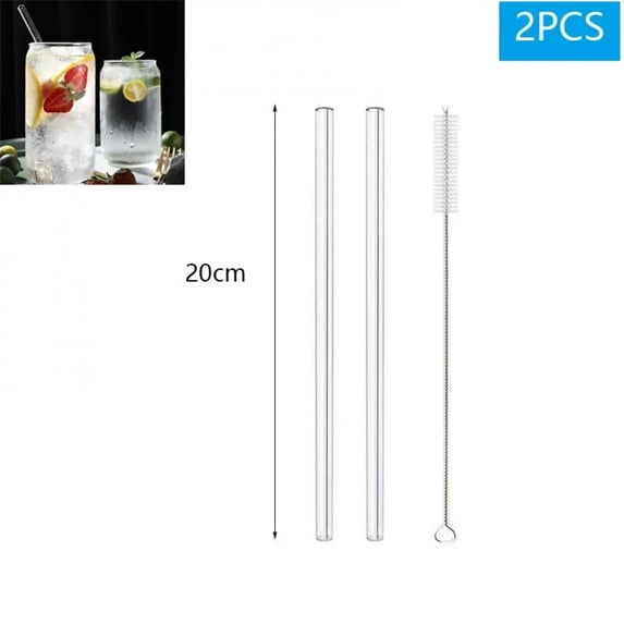 20-1Pcs Eco Friendly Glass Straws Reusable Drinking Metal Straw with ...
