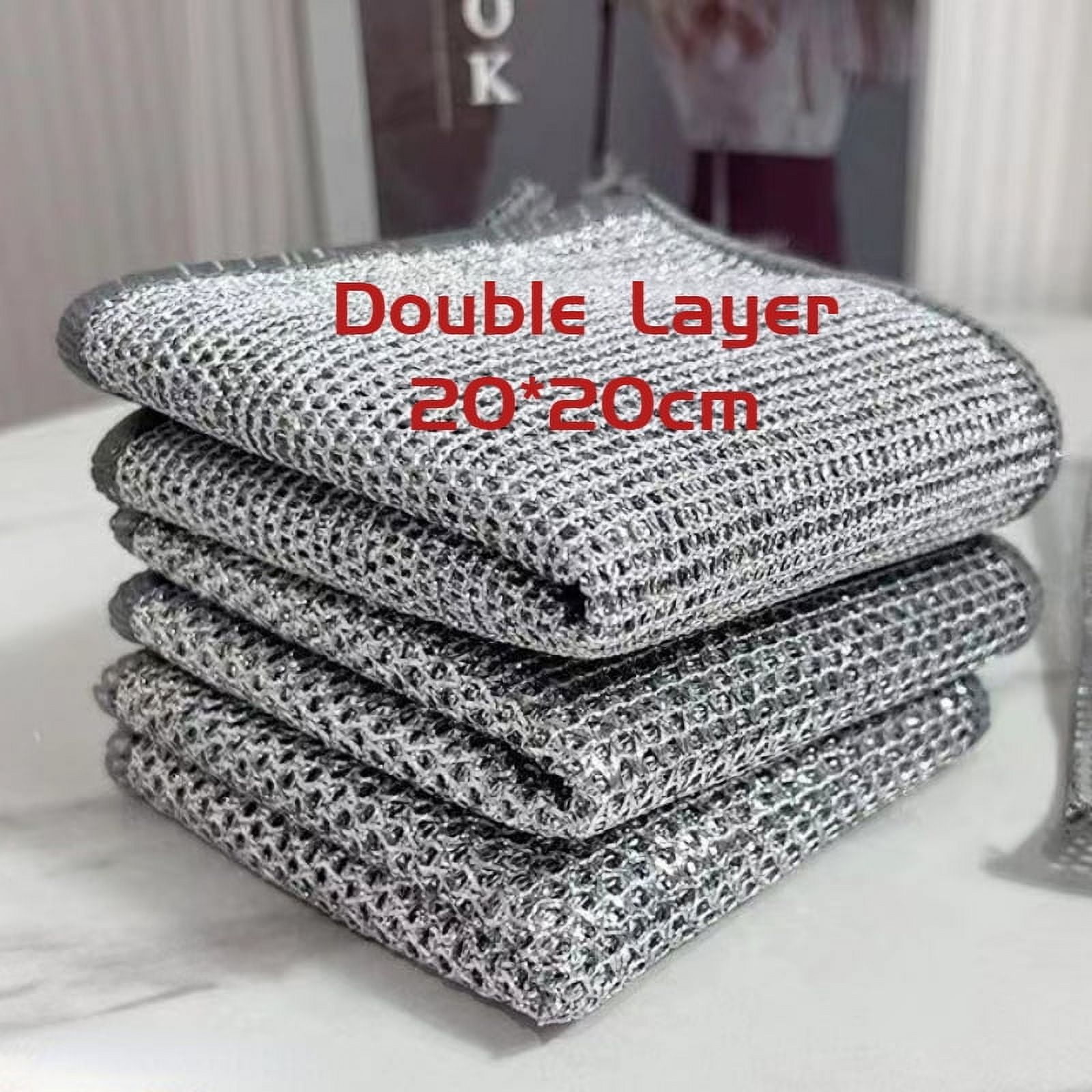 20/1pcs Magic Cleaning Cloth Thickened Double -sided Metal Steel Wire ...