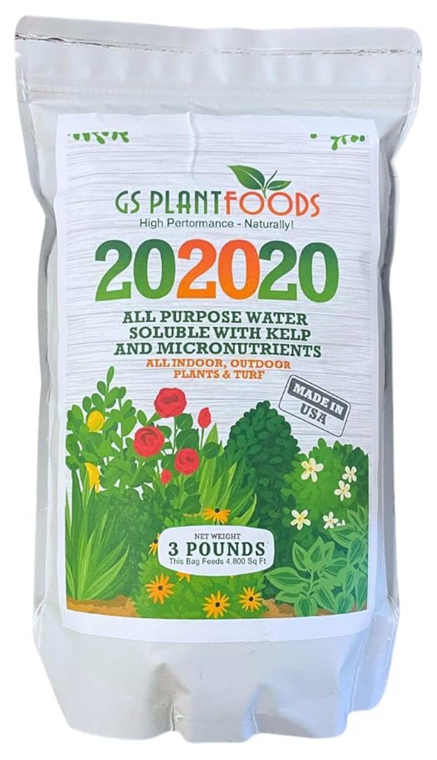 20-20-20 Water Soluble Fertilizer - Balanced NPK Plant Food with Kelp ...