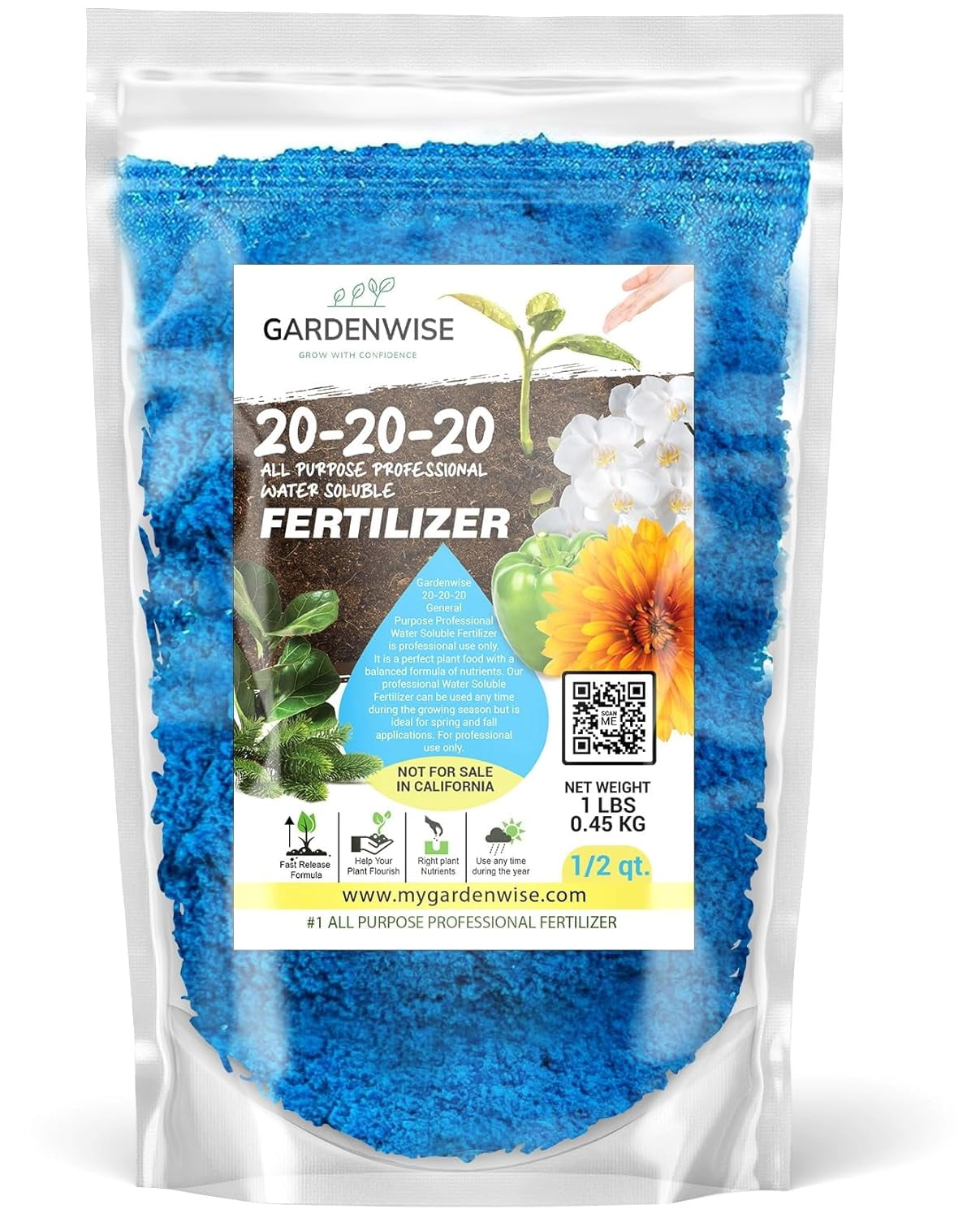 20-20-20 Water-Soluble Fertilizer – Powder for Liquid Plant Food for ...