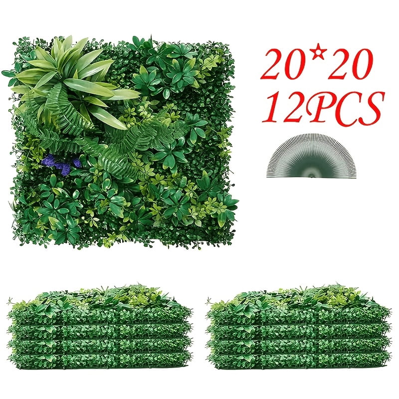 20×20 & 24×16 Inch Artificial Greenery Panels, UV-Resistant Colorfast ...