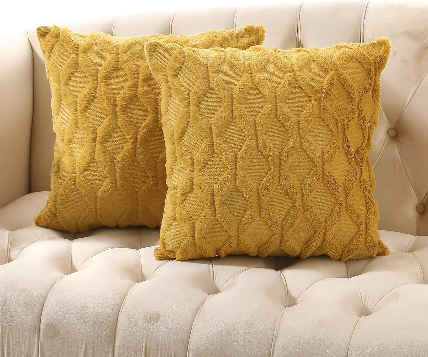 20×20 Inch Decorative Throw Pillow Cover Set, Soft Plush Fabric ...