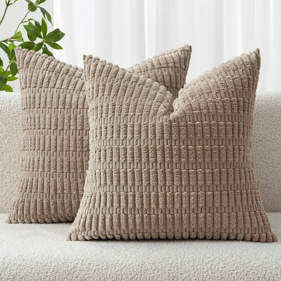 20×20 Inch Decorative Throw Pillow Cover Set, Soft Plush Fabric ...
