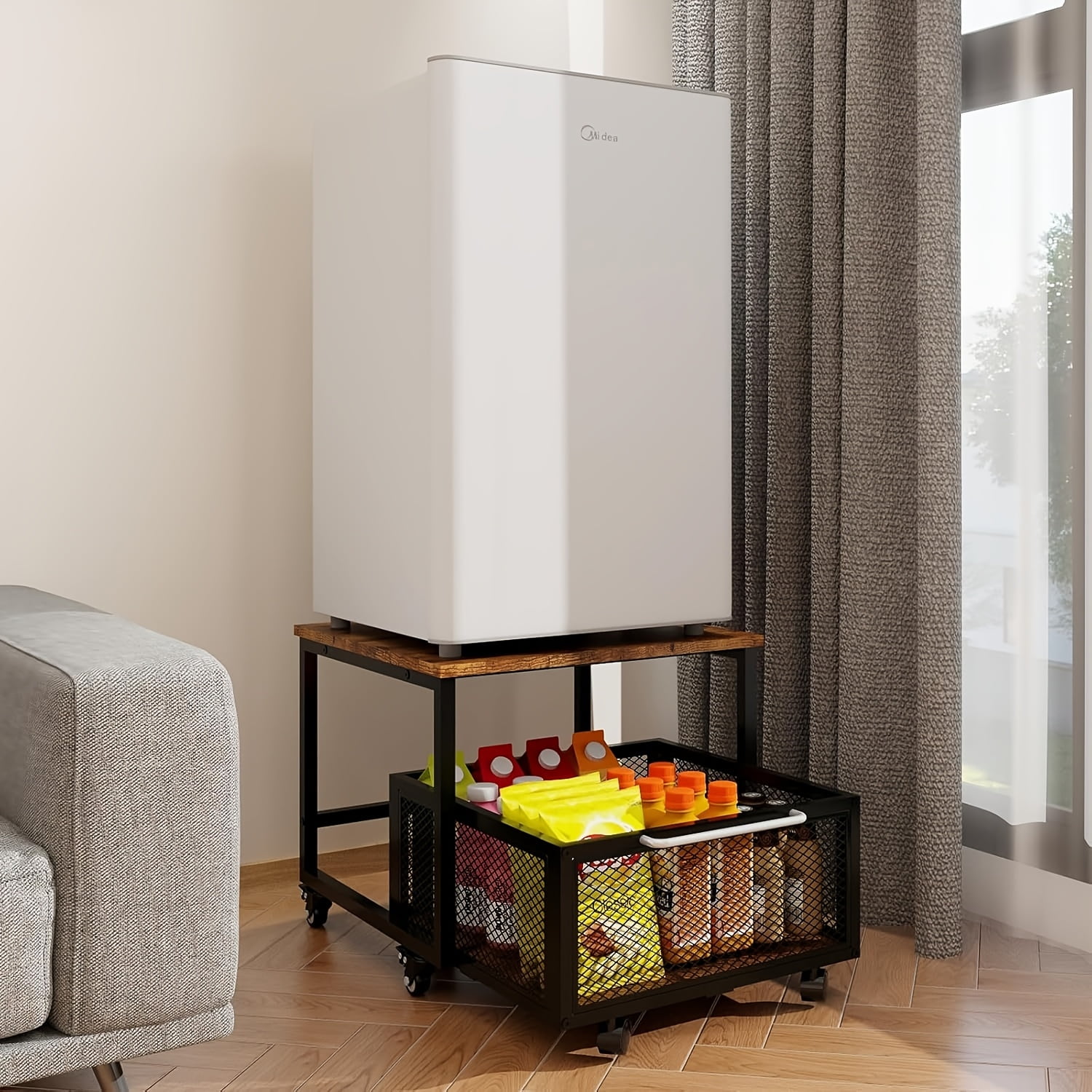 20×20 Inch Heavy-Duty Mini Fridge Stand with Wheels | Rolling Compact ...